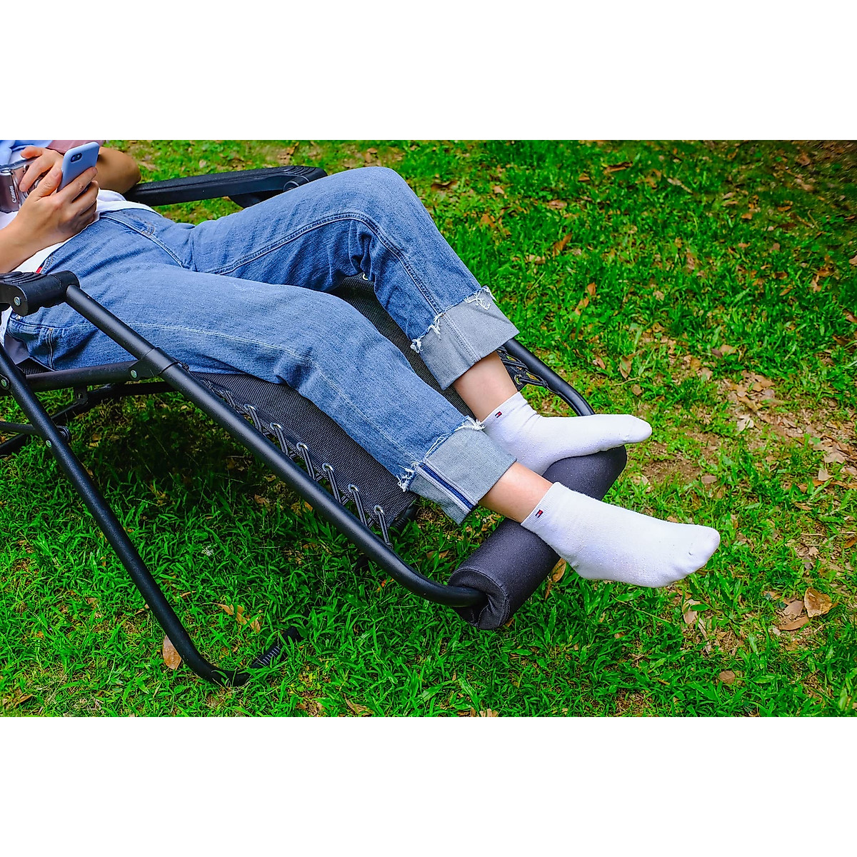 Zero Gravity Chair Cushion for Foot Rest, TOPJUM Footrest Cushion for Anti Gravity Folding Recliner, Footrest Padding for Patio Lawn Outdoor Chair, Lounge Accessory for Tall User