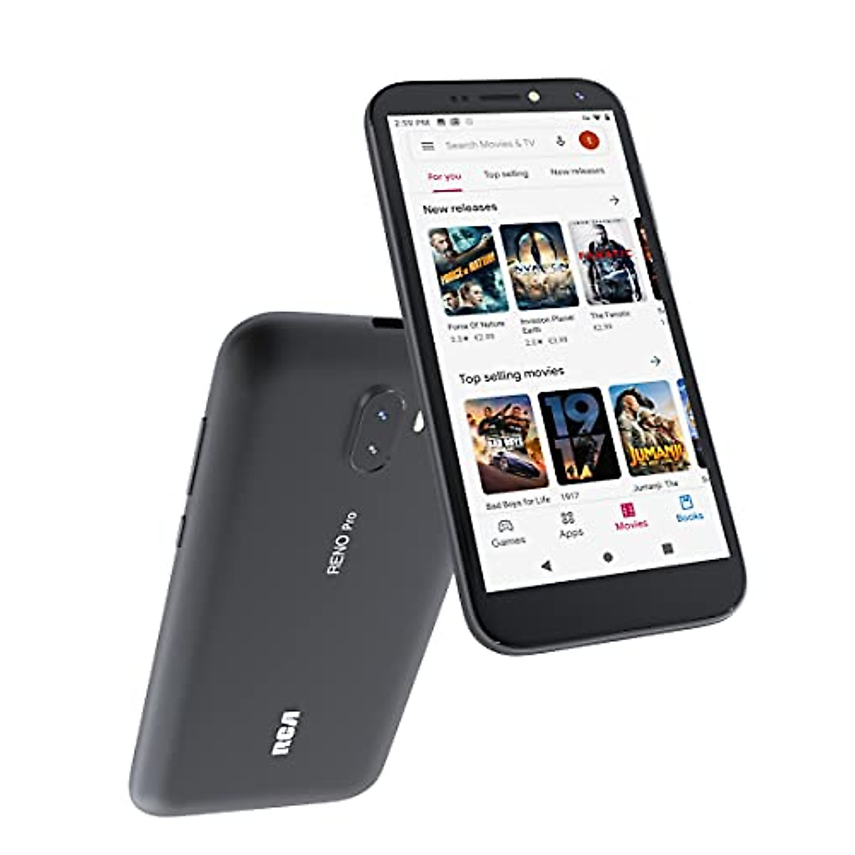 RCA Reno Pro, 5.5" HD+ Display, 32GB, 13MP Camera, 4G LTE Unlocked Smartphone (Black)