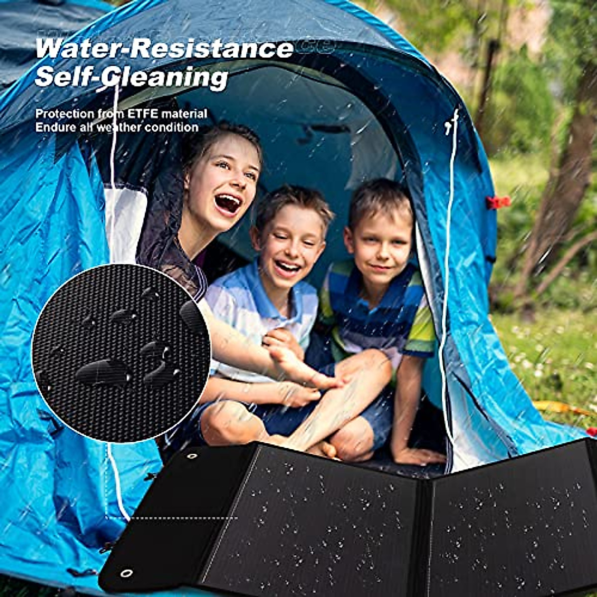 Aguei Upgrade 120W Foldable Solar Panel Monocrystalline for Portable Power Station Solar Generator Solar Charger 12V Battery with Auto 2.0/3.0 USB, for Outdoor RV Camper Off Grid Solar Power Backup