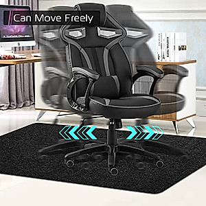 Office Chair Mat for Hardwood Floor, Idrlink 36" × 47" Office Gaming Rolling Floor Mat, Desk Low-Pile Office Rug, Large Anti-Slip Multi-Purpose Hard Floor Mat, Chair Floor Protector for Hardwood Black