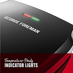 George Foreman GR340FB 4-Serving Classic Plate Electric Indoor Grill and Panini Press, Black