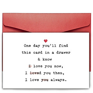 SuperShunhu Romantic Birthday Card for Girlfriend Boyfriend, Sweet Anniversary Card for Her, I Love You Always Gift for Him, Valentines Day Card, One Day You’ll Find This Card...
