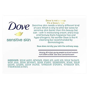 DOVE BAR Soap for Sensitive Skin 3.15 oz 25.2 Ounce, (Pack of 8)