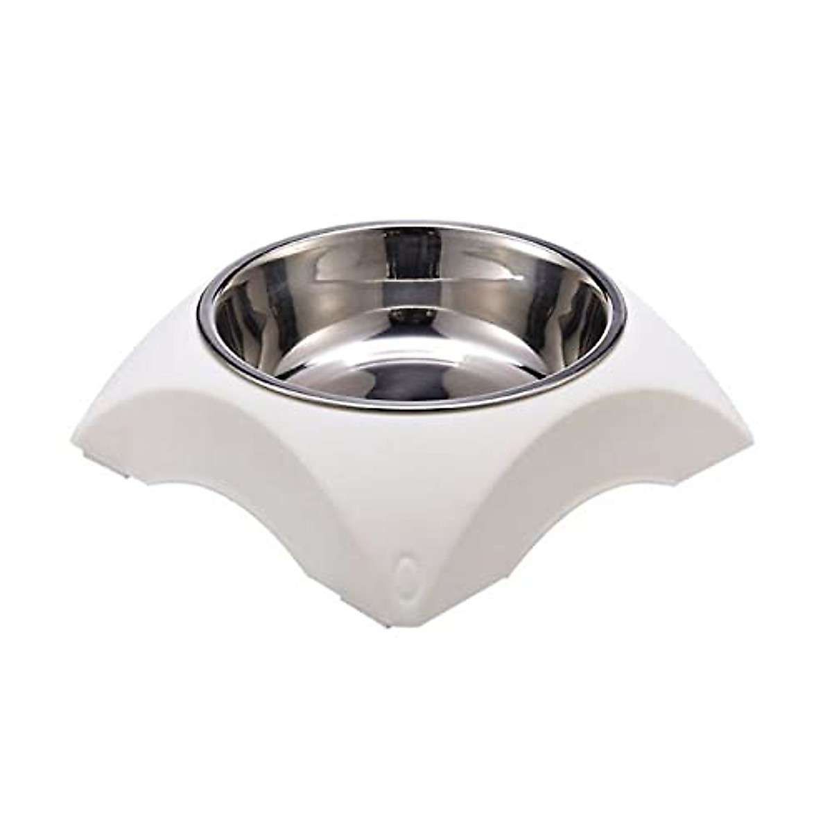 FUUIE Bowls for Food and Water Stainless Steel Pet Cat Dog Bowl Pet Food Water Feeder Drinking Bowl for Puppy Kitten Cat Pet Dog Dish Bowl Pet Feeding Supplies (Color : White)