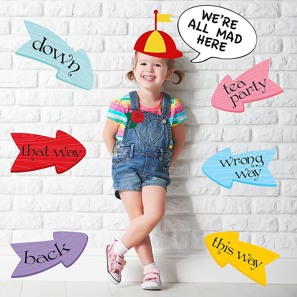 Alice in Wonderland Photo Booth Props, 40pcs Alice in Wonderland Props, Alice in Wonderland Party Decorations by Tvorvik, Mad Hatter Tea Party Decorations for Tea Party, Alice in Wonderland Party