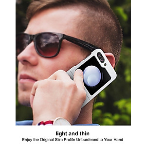 Eastcoo Slim Fit Galaxy Z Flip 5 Case, [Hard PC Back] [Frosted Feel] [Wireless Charging Support] Lightweight Shockproof Case Cover for Samsung Galaxy Z Flip5 (2023), Silver