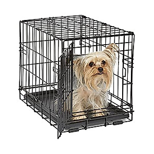 MidWest Homes for Pets Newly Enhanced Single & Double Door iCrate Dog Crate, Includes Leak-Proof Pan, Floor Protecting Feet , Divider Panel & New Patented Features