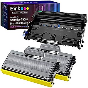 E-Z Ink (TM) Compatible Toner Cartridge & Drum Unit Replacement for Brother TN360 TN330 DR360 DR-360 High Yield Compatible with DCP-7040 DCP-7030 MFC-7840W HL-2140 MFC-7340(2 Toner, 1 Drum Unit)