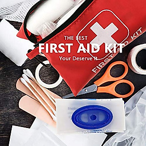 Small First Aid Kit - 105 Pieces Emergency Survival Supplies Aid Kits for Car, Home, School, Office, Sports, Traveling, Hiking, Camping, Exploring, Hunting