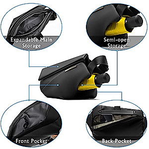 NIID-R1 Mens Large Sling Bag Anti-Theft Waterproof Single Shoulder Backpack Sling Chest Bag Crossbody Bag for Men, Large Chest Shoulder Backpack for Cycling Travel and Hiking, Black