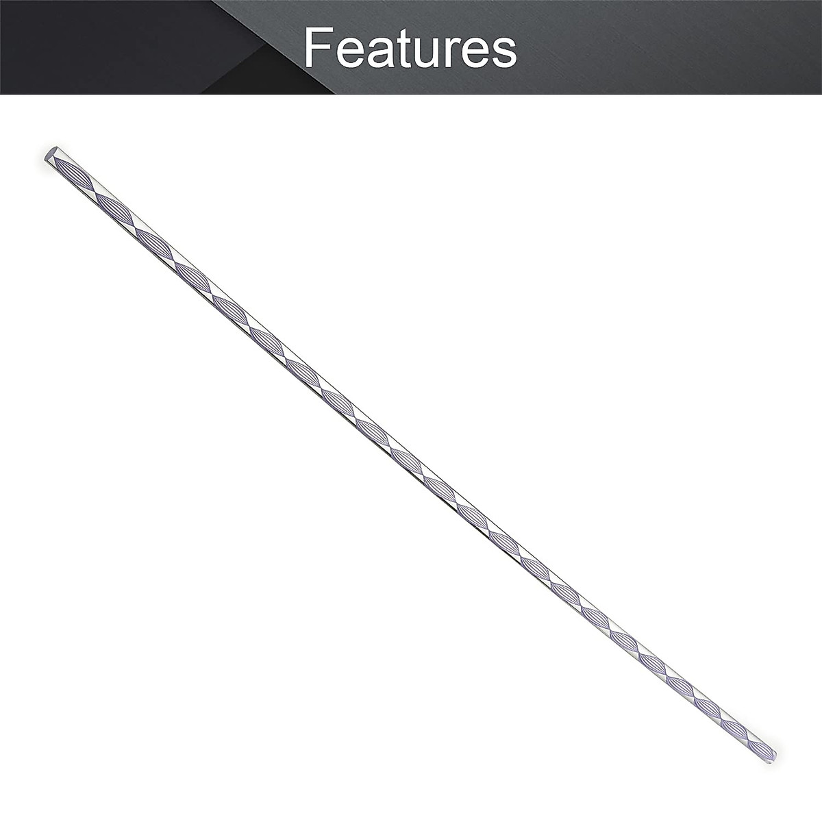 Fielect Acrylic Round Rod Light Purple Twisted Line Acrylic Rod Standard Plexiglas Tolerance Lightweight for DIY 8mm Diameter 500mm Height 1Pcs