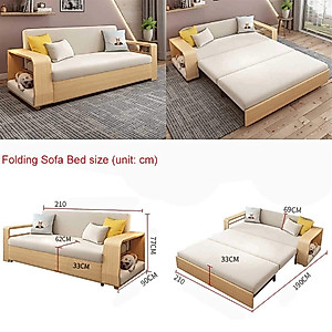 Can be Given as a giftSofa Bed Couch Sofa Sleeper Modern Futon Sofas Sets Fold Up and Down Linen Fabric Recliner Couch for Living/Reception Room (Beige)