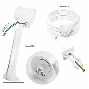 FAME - Electric shower 110V - 4 temperatures. Includes: Head, hose with hand head + support, installation tube, free spare resistance included - Calentador de Agua Electrico.