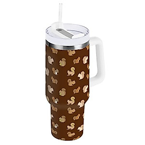 ARGTILDN 30 oz Tumbler Squirrels Animal Insulated Travel Mug with Handle and Straw Lid Stainless Steel Vacuum Coffee Cup Tea Beverage Container Water Bottles for Car Sports office