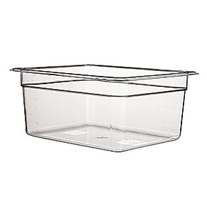 Restaurantware Met Lux 1/2 Size Food Storage Container 1 6 Inch Deep Proofing Box - Rectangle Graduated Measurements Clear Plastic Food Grade Storage Container Dishwashable Lids Sold Separately