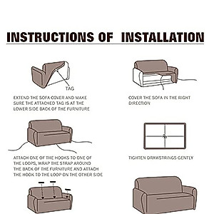 IMYOGI High Stretch Sofa Covers Jacquard Stylish Sofa Cover Machine Washable Anti Slip Couch Covers Solid Color Sofa Slipcovers Sofa Cover for Living Room -Blue-4 Seater(235-300cm)