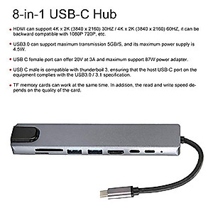 USB-C Interface Specification HDMI Hub Built-in Conversion Chip USB-C Adapter,for iPad Pro/MacBook/Type C Devices RJ45 Ethernet Mini SDTF OTG Adapter
