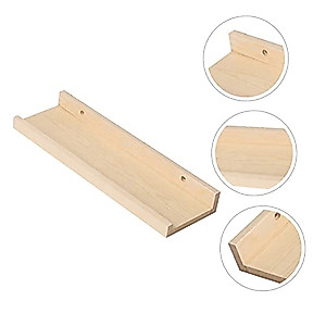 HOMOCONO Wooden Shelf Wall Mounted Shelf Wall Mount Shelves Multi-Function Floating Shelf Decorative Shelves Wall Hanging Shelf Farmhouse Floating Shelf Ledge Display Shelf Wall Stand Khaki