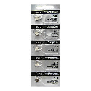 Energizer 317 Button Cell Silver Oxide SR516SW Watch Battery Pack of 5 Batteries