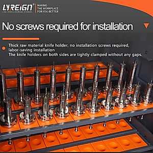 LYREIGN 10-Row Large Capacity CNC Tools Holder Cart, Double-Sided CNC Tool Storage Rack Organizers, Parallel Storage CNC Tool Holder Trolley for CNC Machinists Workers