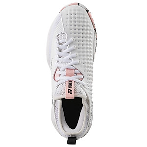 YONEX Women's Power Cushion Fusion Rev 4 Tennis Shoes (White/Pink, us_Footwear_Size_System, Adult, Women, Numeric, Medium, Numeric_9)