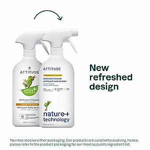 ATTITUDE Bathroom Cleaner, EWG Verified, Plant- and Mineral-Based Ingredients, Vegan and Cruelty-Free Household Products, Citrus Zest, 27.1 Fl Oz