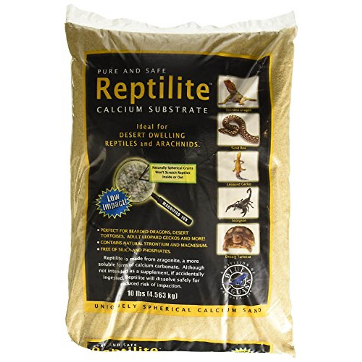 Carib Sea SCS00714 4-Pack Reptiles Calcium Substrate Sand, 10-Pound, Aztec Gold