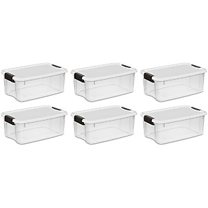 Sterilite 116 Qt and 18 Qt Ultra Latch Boxes, Stackable Storage Bins with Lids (4-Pack and 6-Pack)
