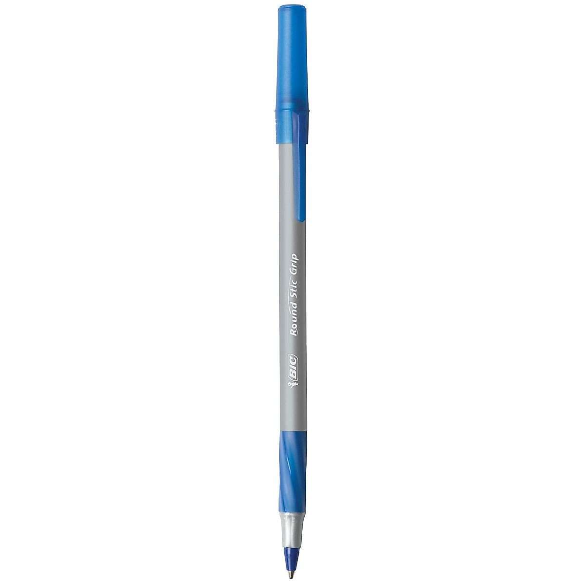 BIC GSFG11-Blu Round Stic Grip Xtra Comfort Ball Pen, Fine Point (0.8mm), Blue, 12-Count