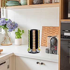 ZCDCP K Cup Holder, Keurig Pod Holder Stand Carousel with 360 Degree, 48 Pods Coffee Pod Holder for K Cups Organizer, Black