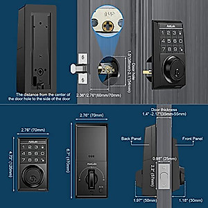 AppLoki Smart Lock, Electronic Keypad Deadbolt Lock, Keyless Entry Door Lock with Auto-Lock, 100 User Codes, Anti-Peeping Password, Easy to Install and Program, Keypad Door Lock for Home Bedroom