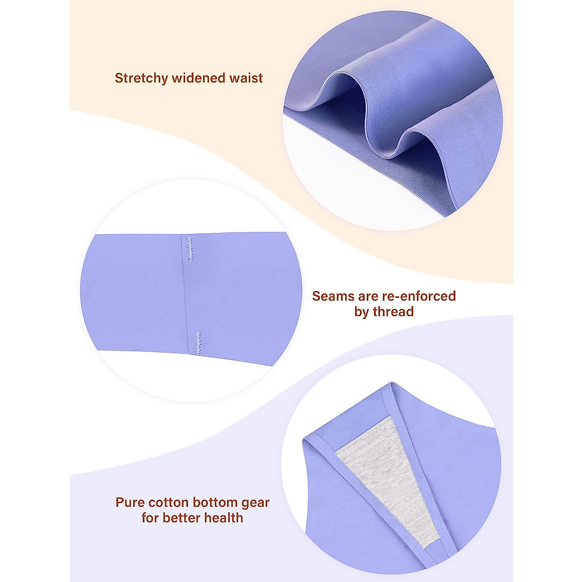 Sunm Boutique 6 Pack Seamless Thongs for Women No Show Thongs Nylon Stretch Thong Panties Underwear XS-XXL