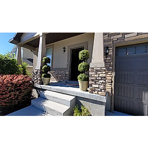 Topiary Trees Artificial Outdoor 2 Pack - 4.6' Nearly Natural Artificial Plants Designer Topiary Ball Trees -Faux Topiary Artificial Plant Boxwood -UV Protected Artificial Topiary Ball Indoor/Outdoor