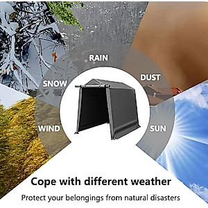 Portable Shed, 6 X 8 ft Storage Shed, Portable Garage Suitable for Storing Motorcycles Bicycles & Garden Tools, Waterproof and UV Protection Carport with Rolled up Zipper Door, Gray