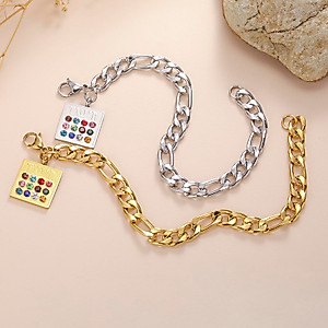 LIKGREAT Hebrew Inscription 12 Tribes of Israel Bracelet Hoshen Breastplate Bracelet High Priest Israel Jewelry for Women