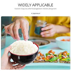 Hemoton Unbreakable Ramen Bowl Soup Bowl with Cover,Japanese Style Melamine Ramen Bowls Large Noodle Bowl for Salad Miso Udon Soup Noodles Rice or Asian Food