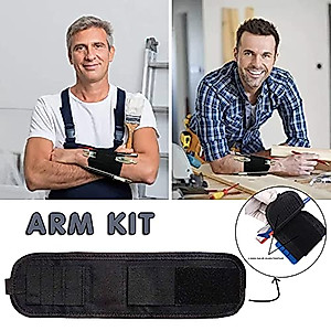 Magnetic Arm Wristband Tool, Holding Screws Nails Drill Bits and Small Tools With Strong Magnets, Magnetic Tool Holder Strip, Handy Tool Belt Gifts for Dad Husband Boyfriend Men Women