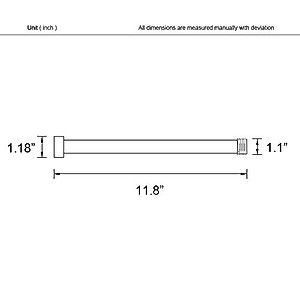 gotonovo G3/4 Shower Extension Tube Shower Extender Bar Longer Shower Pipe Add Shower Height Outdoor Polished Chrome 12 Inch