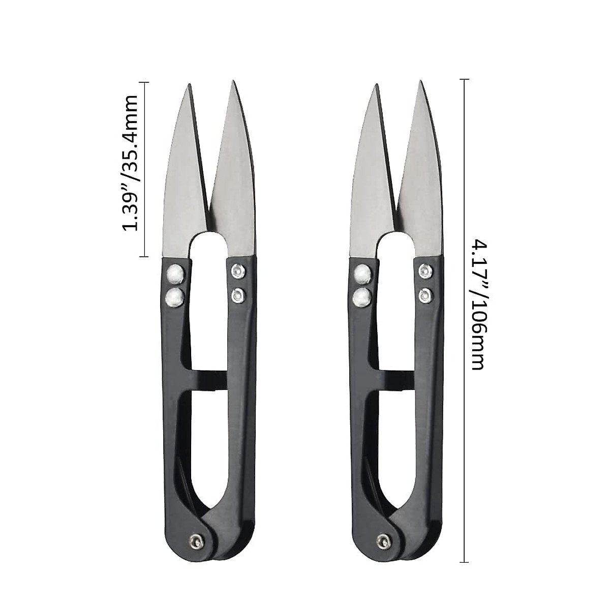 XINMEIWEN 3Pack 4.1Inch Sewing Scissors Yarn Thread Craft Scissors Small Snips Trimming Nipper for Home Office School DIY Projects (Black)