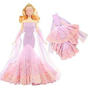 BARWA Pink Wedding Dress Evening Party Princess Pink Gown Dress for 11.5 Inch Girl Doll Xmas Gift
