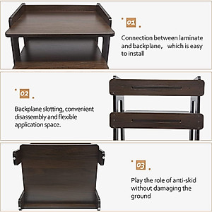 ikare Record Player Stand, Turntable Stand Display Sofa Side Phonograph Table 4 Tier Vinyl Cabinets Table with Metal Legs,Media Storage Vinyl Holder Display Shelf for Living Room Bedroom Home Office