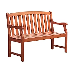 VIFAH V208E Harley Coastal Eucalyptus Wooden Bench for 2 Seater in Entry Way