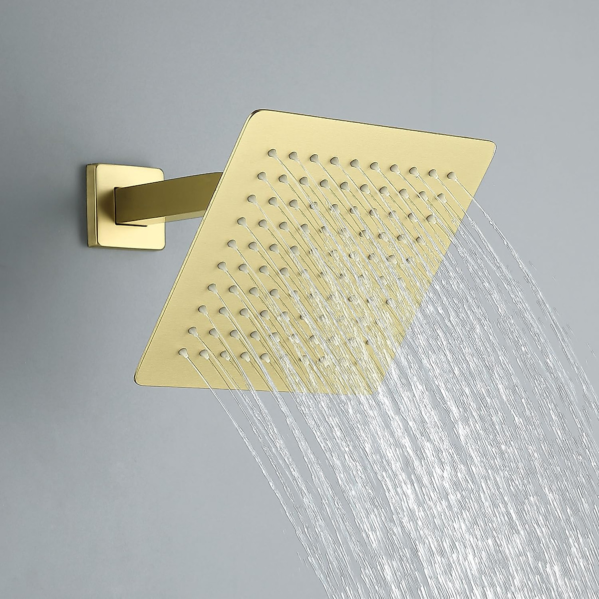 JOYWELL Shower Faucet Brushed Gold Shower Fixtures 8 Inches Rain Shower and Handheld Shower Combo set,2-Function Shower System Included Shower Trim Kit