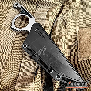 Hunting Knife Tactical Knife Survival Knife 7.5" Fixed Blade Knife With Pressure Retention Sheath Camping Accessories Survival Kit Survival Gear Tactical Gear 79934 (Black)
