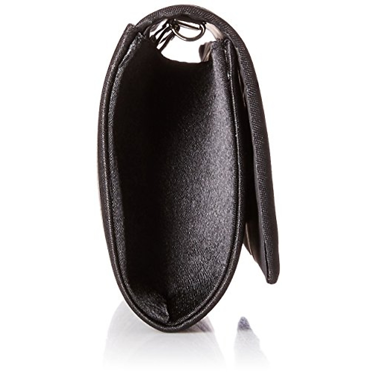 Damara Womens Satin Pleated Clutch Bag Wedding Bridal Prom Evening Handbag,Black, Large