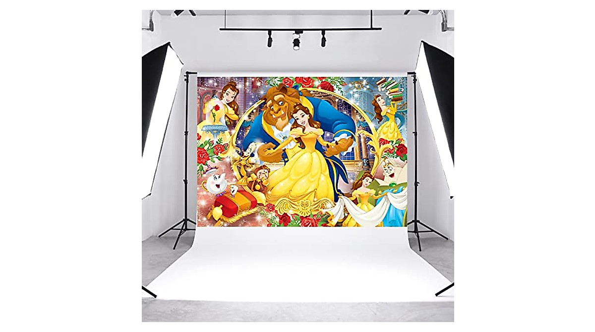 Beauty and The Beast Backdrop for Princess Belle Party - 7x5 FT Decor
