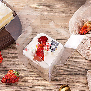 Clear Candy Apple Boxes with Hole 4"x 4"x 4" Transparent Favor Boxes Set of 20 Food-Grade Treat Box for Caramel Apples Cake Pops Cookies Chocolates (Clear, 20)