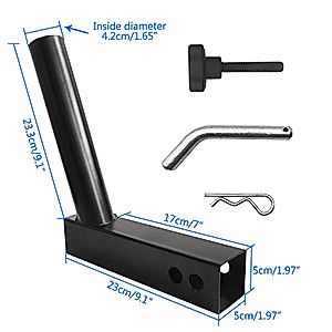 KAIRAY Hitch Mount Flagpole Holder Universal for Standard 2 inch Hitch Receivers fit for Truck SUV RV Pickup