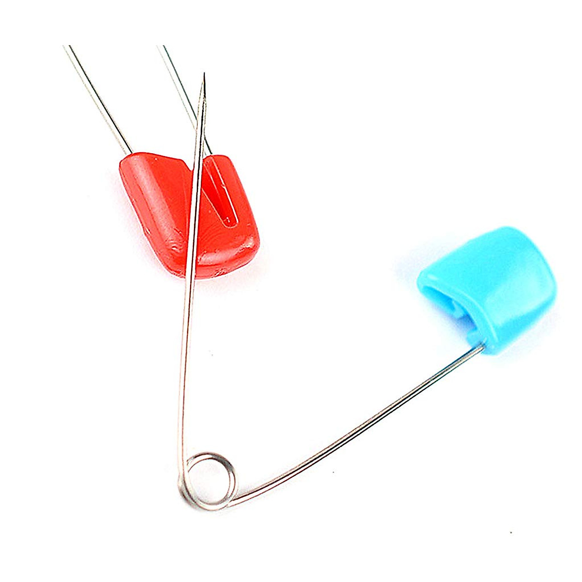 Kinteshun Baby Safety Pins,Kid Secure Clips Diaper Bib Nappy Pin with Safe Lock(50pcs,1.6 inches,7 Assorted Candy Colors)