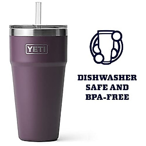 YETI Rambler 26 oz Straw Cup, Vacuum Insulated, Stainless Steel with Straw Lid, Nordic Purple